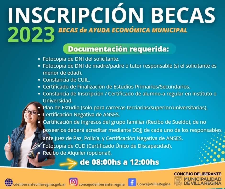 INSCRIPCIÓN BECAS MUNICIPALES – CONCEJO DELIBERANTE -Período 2023.- – factaweb